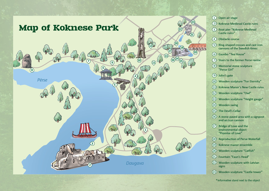 Map of Koknese Park : visitaizkraukle.lv